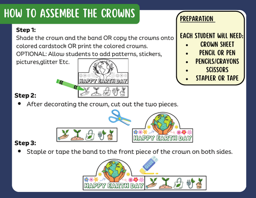 First Week of 3rd Grade Crown Craft: Third Grade Headband Coloring ...