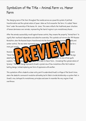 Animal Farm Literary Techniques and Symbolism – GCSE English Literature ...