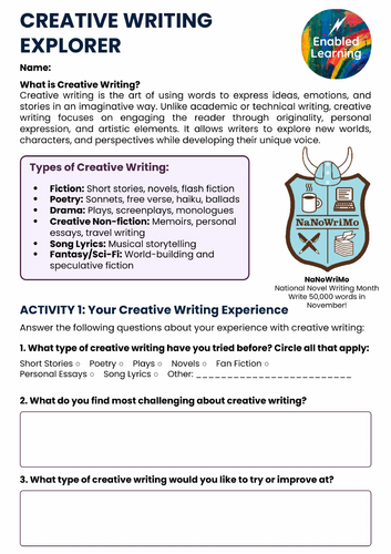 KS3 Creative Writing Resources Bundle 1 | Teaching Resources