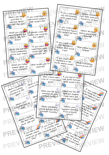 Student Icebreaker Question Cards | KS2–KS3 | Teaching Resources