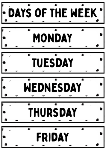 Days of the week displays. | Teaching Resources