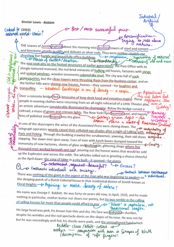 OCR A Level English Lit Unseen American Extracts – Complete Scheme of ...