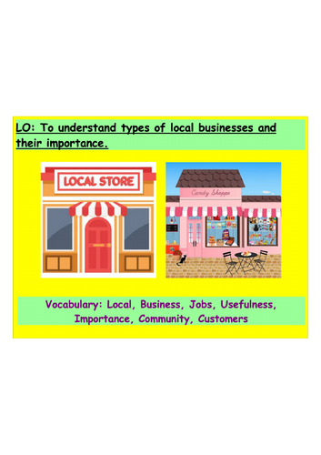 Local Businesses and their Importance (KS2 Lesson) | Teaching Resources