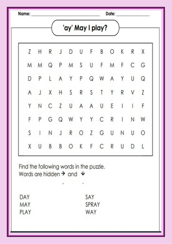 RWI green words wordsearch pack (set 1-3) (total 82) | Teaching Resources