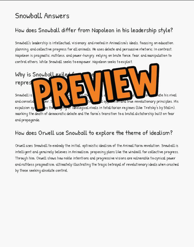 Animal Farm Character Study Guide – 43-Page GCSE English Literature ...