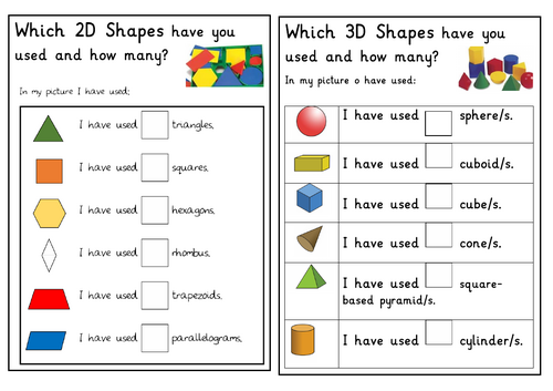 2D and 3D shape Provision challenge | Teaching Resources