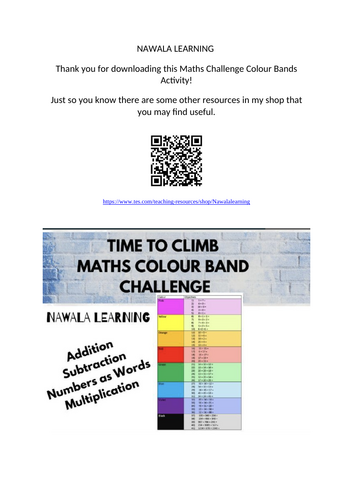 Numbers as Words - Maths Challenge Using Colour Bands | Teaching Resources