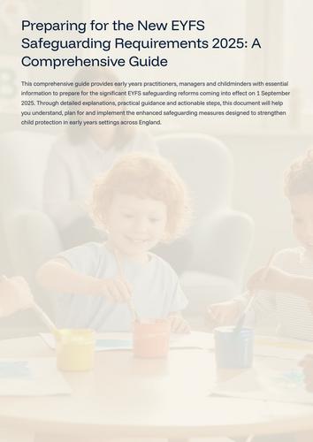 Preparing for the New EYFS Safeguarding Requirements 2025: A ...