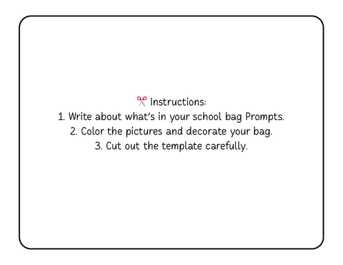 First Day of School – What’s in My School Bag? Back to School Craft ...