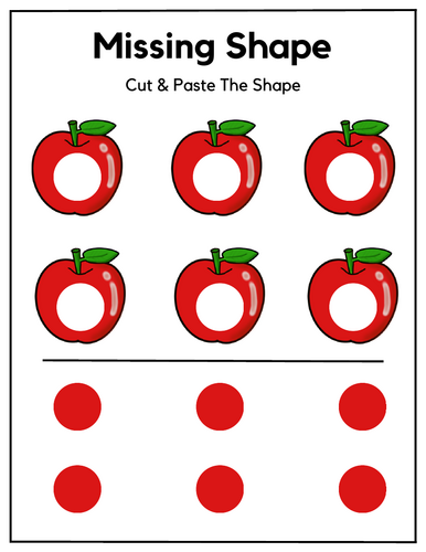Apple Shape Match: A Cut and Paste Activity | Teaching Resources