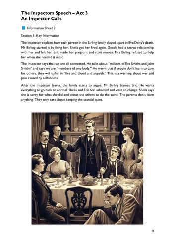 The Inspector Speech - Act 3 - An Inspector Calls - RA 10 | Teaching ...
