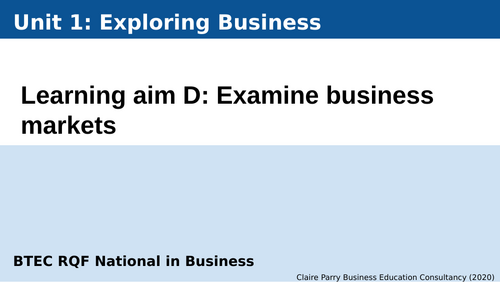 BTEC National in Business - Unit 1 Exploring Business complete resource ...