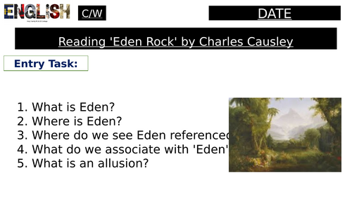 Eden Rock Poetry Lesson | Teaching Resources