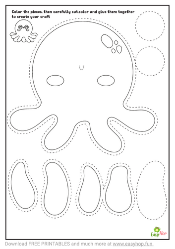Octopus Art & Craft Printable Pack | Build an Octopus – Cut, Color, and ...