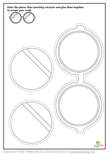 Sunglasses Art & Craft Printable Pack | Cut, Color, and Glue Activity ...