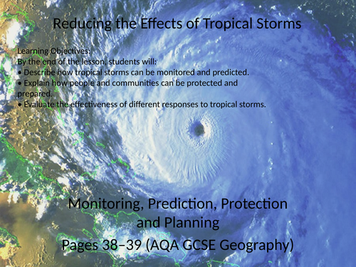 AQA GCSE Geography Reducing the effects of tropical storms | Teaching ...