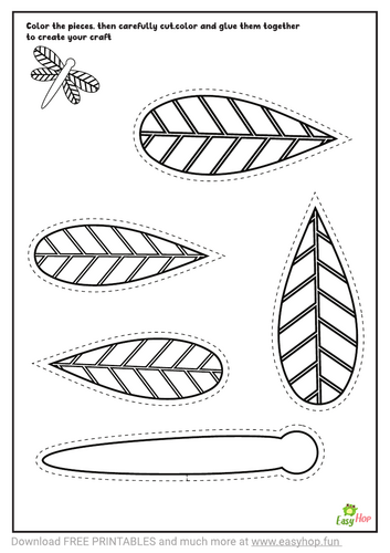 Dragonfly Art & Craft Printable Pack | Cut, Color, and Glue Activity ...