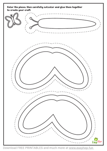 Butterfly Art & Craft Printable Pack | Cut, Color, and Glue Activity ...