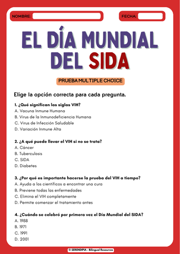 VIH/SIDA Lectura | World AIDS Day Spanish Reading | HIV/AIDS Awareness ...