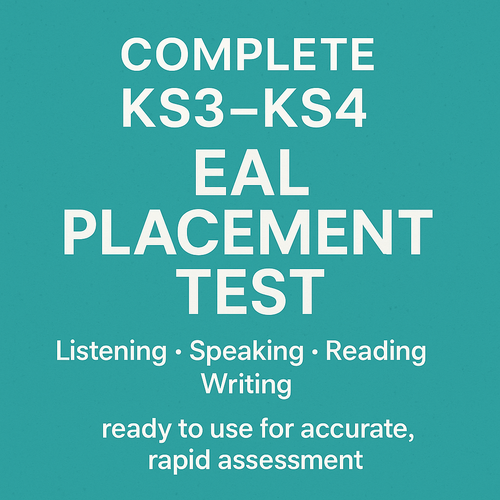 Secondary EAL Placement Test – Rapid & Reliable Complete Pack (KS3–KS4 ...