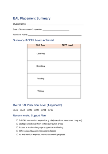 Secondary EAL Placement Test – Rapid & Reliable Complete Pack (KS3–KS4 ...