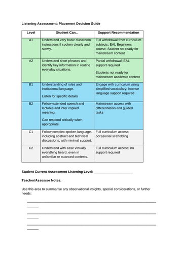Secondary EAL Placement Test – Rapid & Reliable Complete Pack (KS3–KS4 ...
