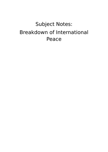 IGCSE History Revision Bundle (Versailles, Nazi Germany, Outbreak of ...