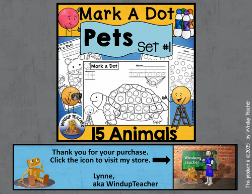 Pet Do-A-Dot Marker Activity - Bingo Dot Dauber Animal Worksheets ...
