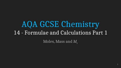AQA GCSE Chemistry Lecture 14 - Formulae and Calculations Part 1 ...