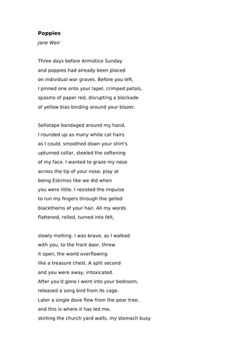 AQA English Literature Power and Conflict Poetry Anthology KS4 SOW ...