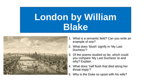 AQA Literature - Power and Conflict - London | Teaching Resources