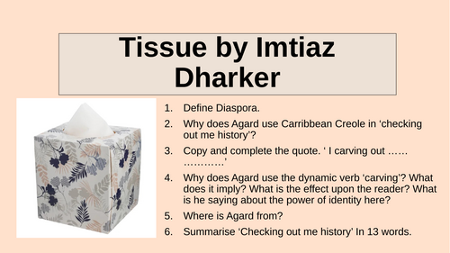 AQA Literature - Power and Conflict - Tissue | Teaching Resources