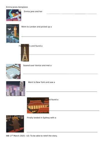 Emma Jane's Aeroplane - Writing scaffold EYFS | Teaching Resources