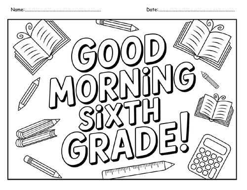 Sixth Grade Morning Work: Beginning Of the Year Coloring Pages Activity ...