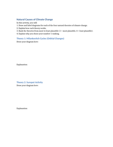 AQA GCSE Geography Natural causes of climate change | Teaching Resources