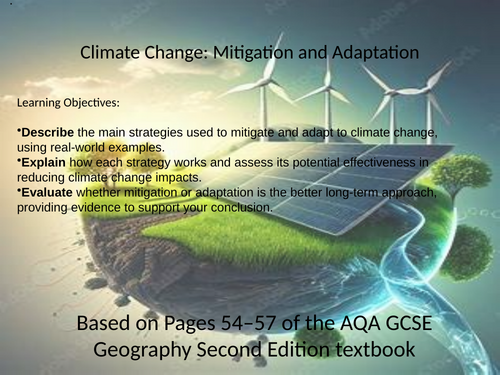 AQA GCSE Geography Climate change mitigation and Adaptation | Teaching ...