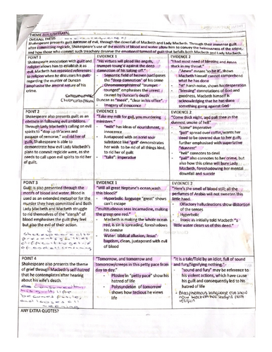 MACBETH GRADE 9 GCSE ENGLISH LITERATURE ESSAY PLANS | Teaching Resources