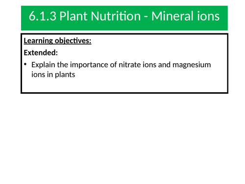 B6 Plant nutrition (IGCSE Cambridge - Double - Biology) | Teaching ...