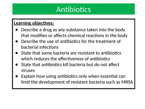 B14 Drugs (IGCSE Cambridge - Double - Biology) | Teaching Resources
