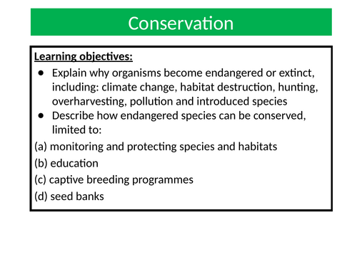 B19 Human influence on ecosystems (IGCSE Cambridge - Double - Biology ...