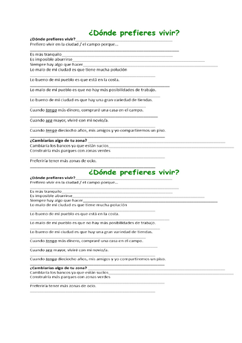 Pearson EDEXCEL 2024 Spanish - Module 6 - Unidad 4 (Dónde prefieres ...