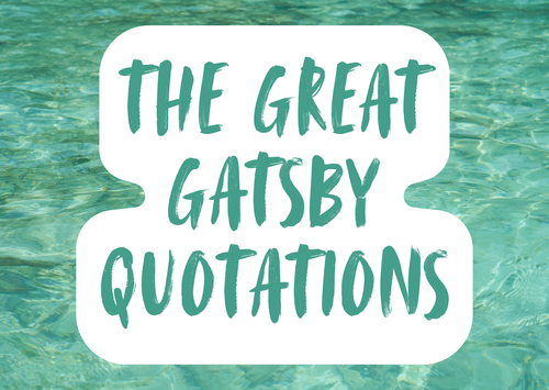 KS5 A Level English Literature The Great Gatsby Quotations Display ...