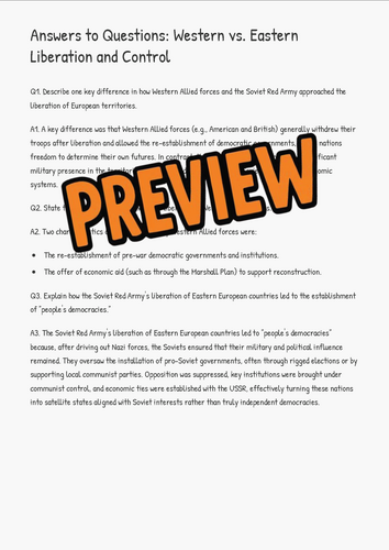 Introduction to the Iron Curtain – 17-Page GCSE History Cold War Study ...