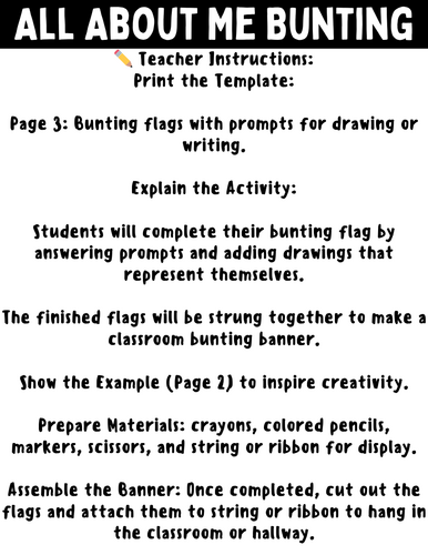 All About Me Flag Bunting & Pennant: Getting to Know You Banner ...