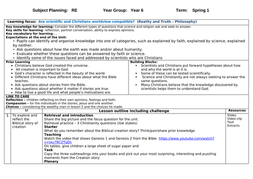 Complete RE Scheme of Work KS2: Are scientific and Christians worldview ...