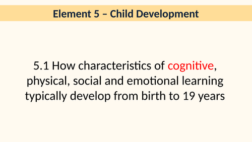 T-level Education and Early Years Generation 2 - Element 5 Child ...