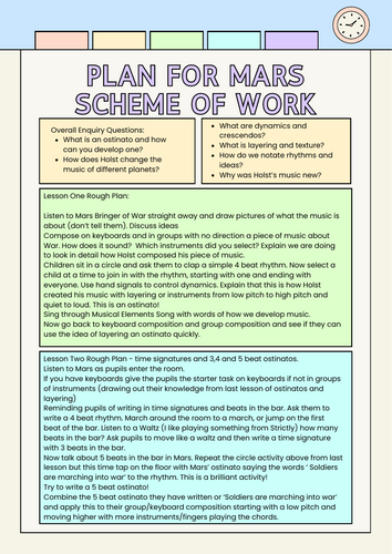Mars from The Planets Music KS2 Worksheets and Scheme of Work ...