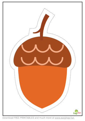 Acorn Template Activity Set Cutting, Coloring & Tracing for Preschool ...