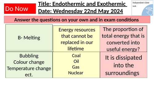 Endothermic and Exothermic reactions (2 lessons ) KS3 Science ...