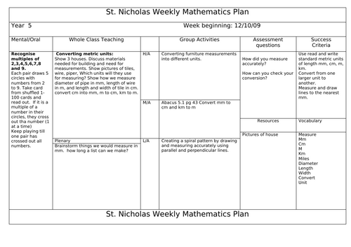 Back to School Autumn Term Year 5 Literacy and Maths Planning ...